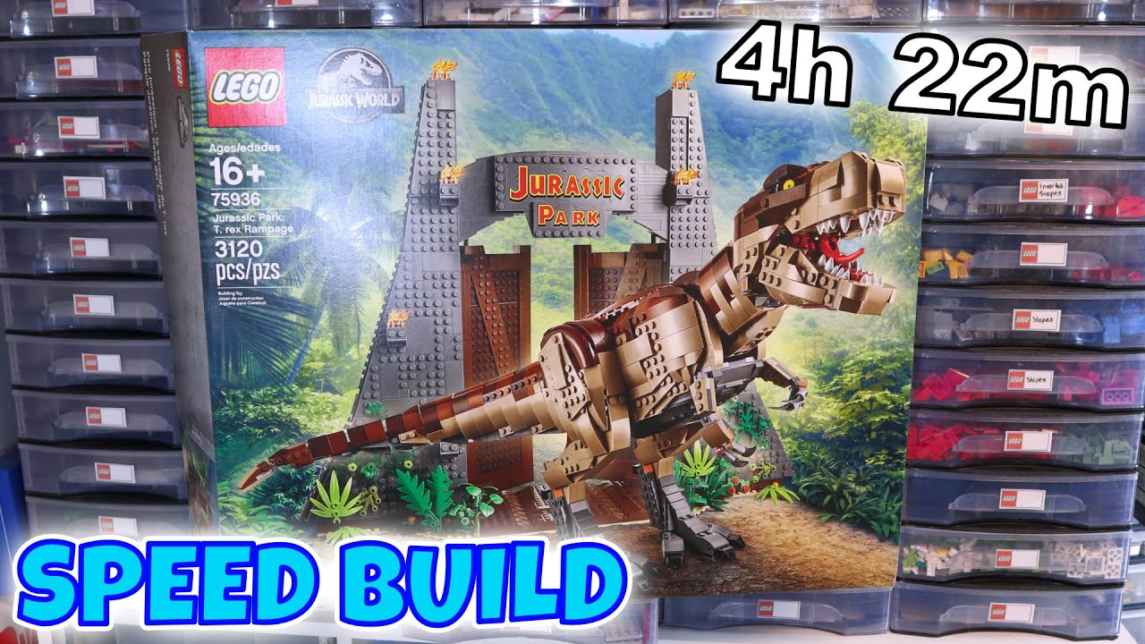 Jurassic Park: T. rex Rampage LEGO Speed Build - LEGO Set # 75936 - YouTube