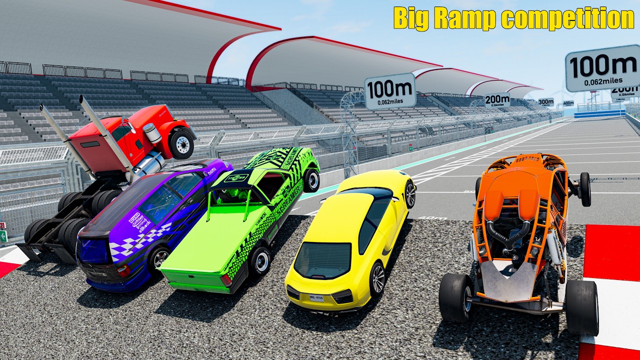 Big Ramps Competition: High Jump, Long, Back, Rollovers - Beamng drive ...