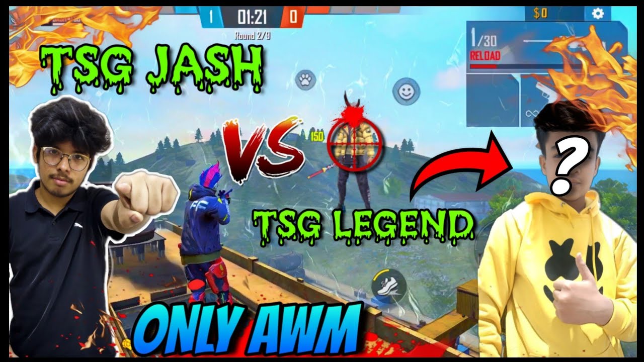 FREEFIRE || TSG JASH VS TSG LEGEND || BEST AWM FLYING VERSUS ...