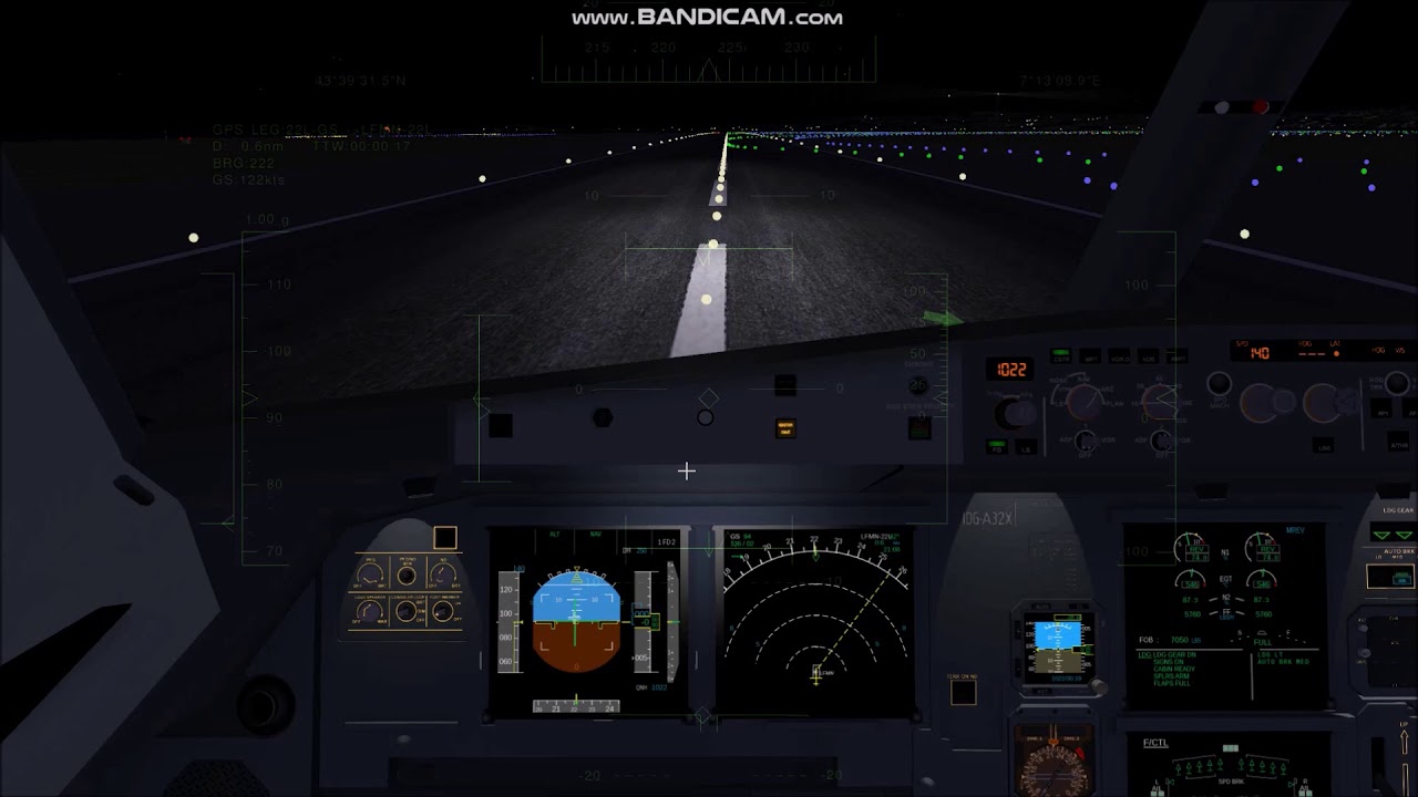 FlightGear 2018.3.2- A320 IDG Night Arrival At Nice Cote D Azur Airport - YouTube