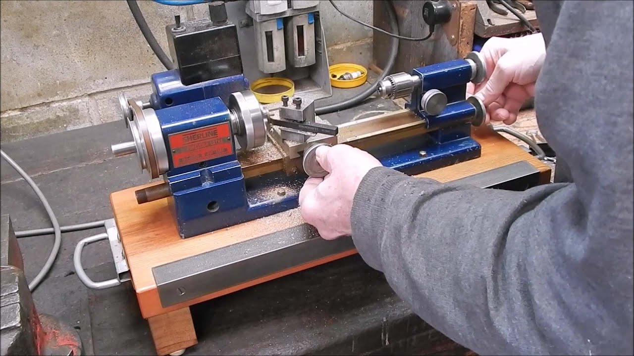 Original Australian made Sherline micro lathe at play - YouTube