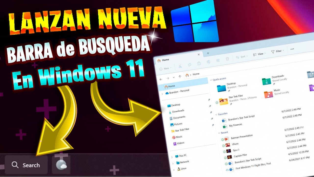 LANZAN⚡ Nueva BARRA de BUSQUEDA en Windows 11 / Liberan Windows 11 ...