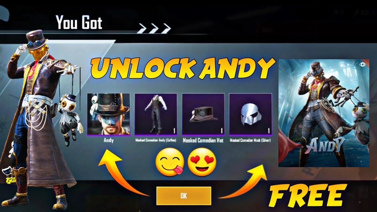 How to get Andy character for free in BGMI 🔥 - YouTube
