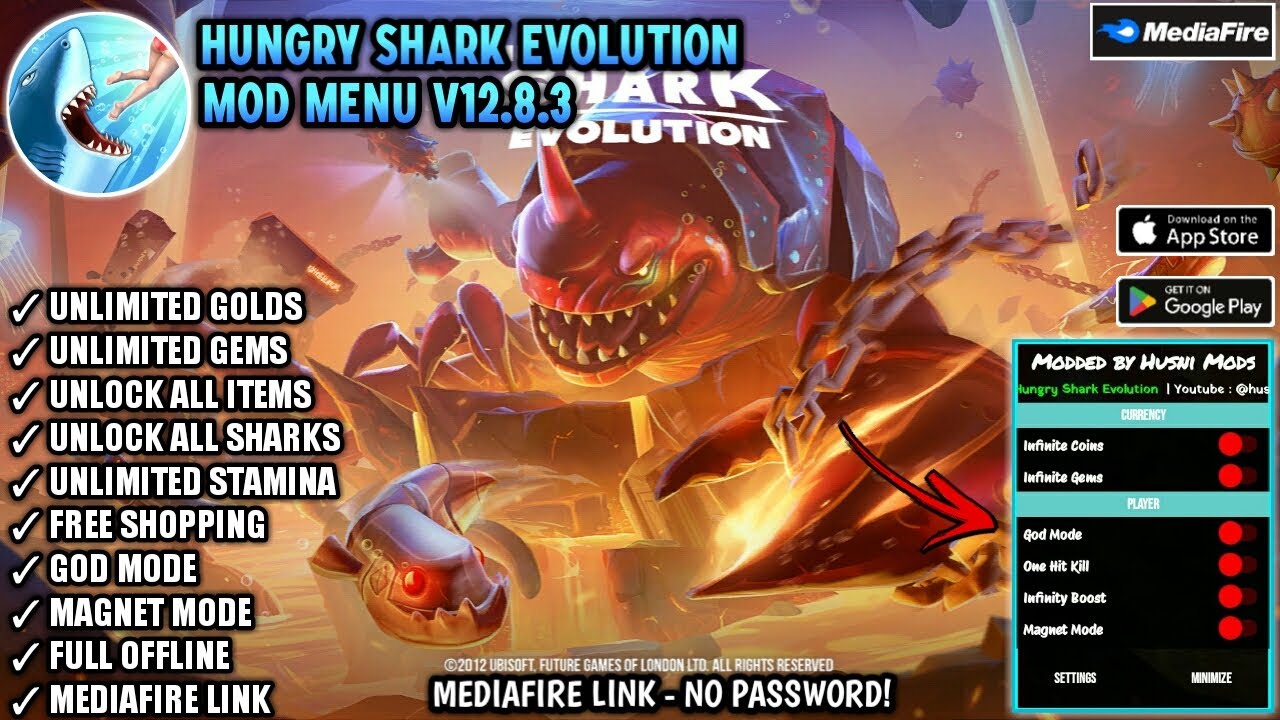 Hungry Shark Evolution Mod Menu Version 12.8.3 | Unlimited Golds & Gems ...