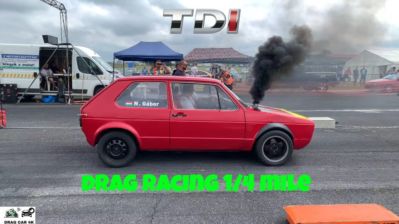 VW Golf 1.9 TDI drag racing 1/4 mile 🚦🚗 - 4K UHD - YouTube