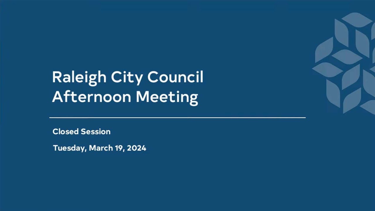 Raleigh City Council Afternoon Meeting -March 19, 2024 - YouTube