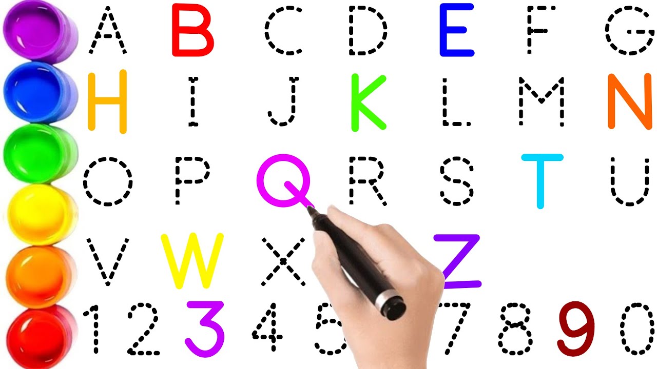 Alphabet & Number Tracing Fun for Kids! | Easy Draw and Paint Alphabets ...