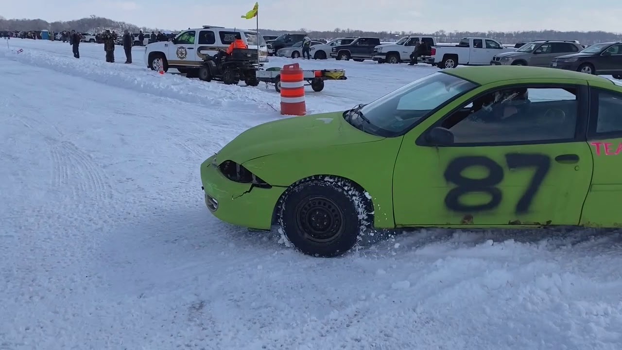 Racing on two feet of ice! Clearwater Lake Ice Course - South Haven ...