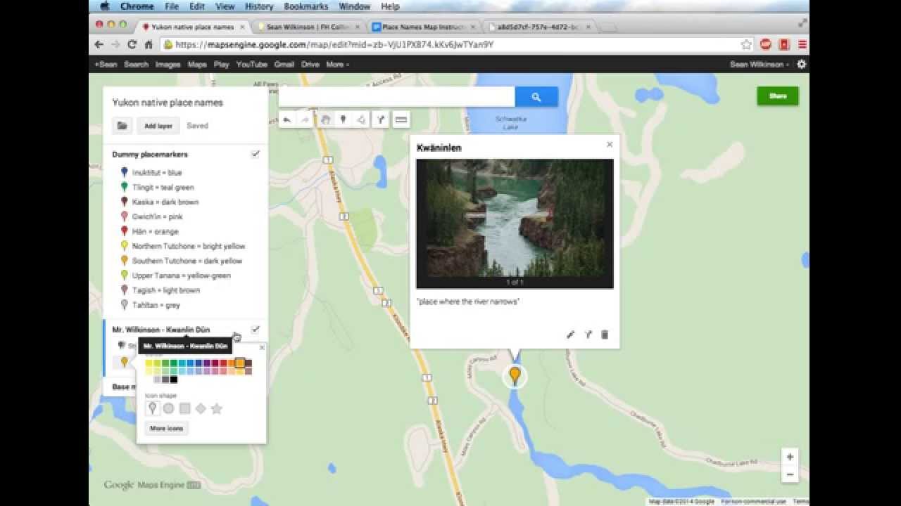 How to enter a placemark with Google Maps Engine Lite - YouTube