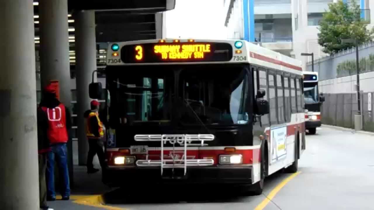 TTC New Flyer D40LF 7304 on Line 3 Scarborough Shuttle - YouTube