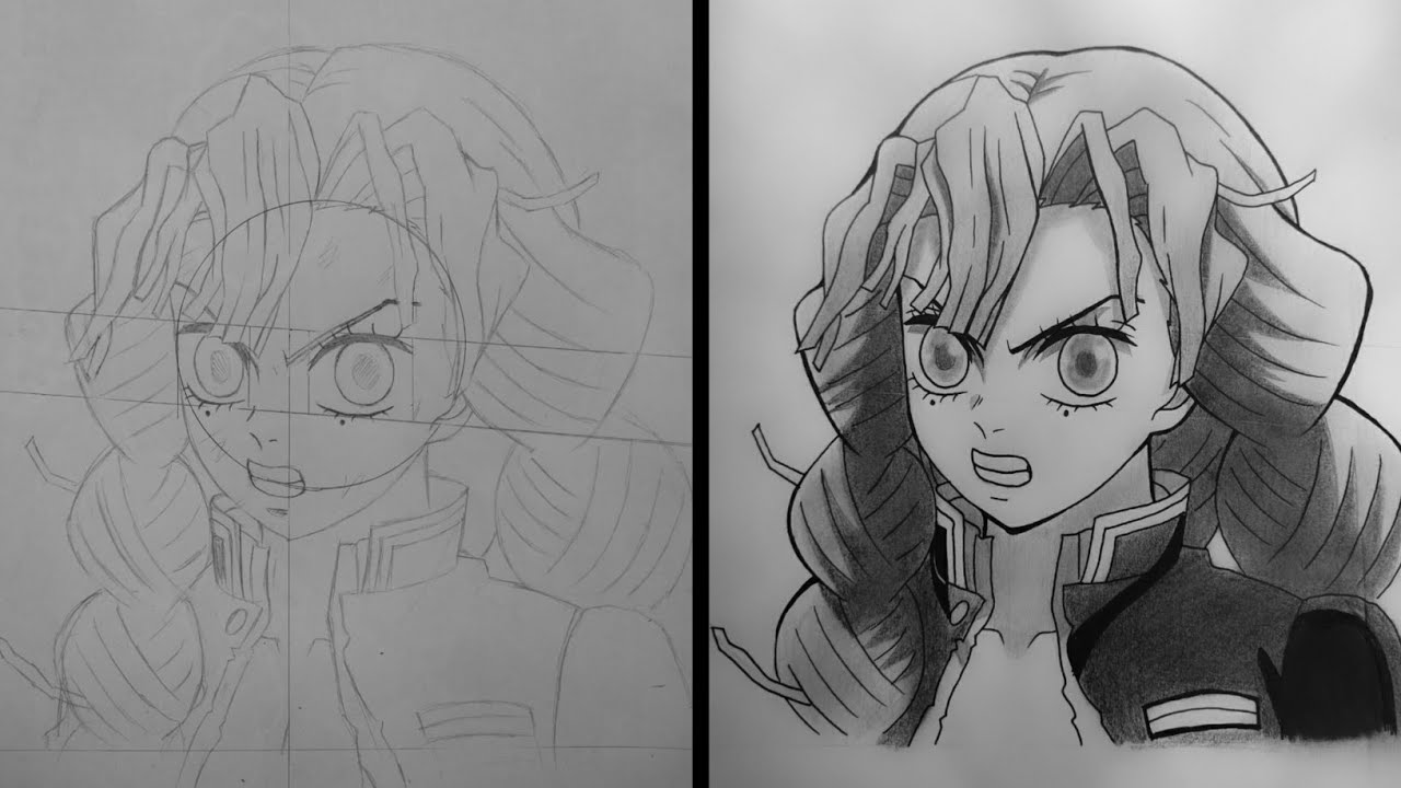 How To Draw Mitsuri Kanroji Step By Step [DEMON SLAYER] - YouTube