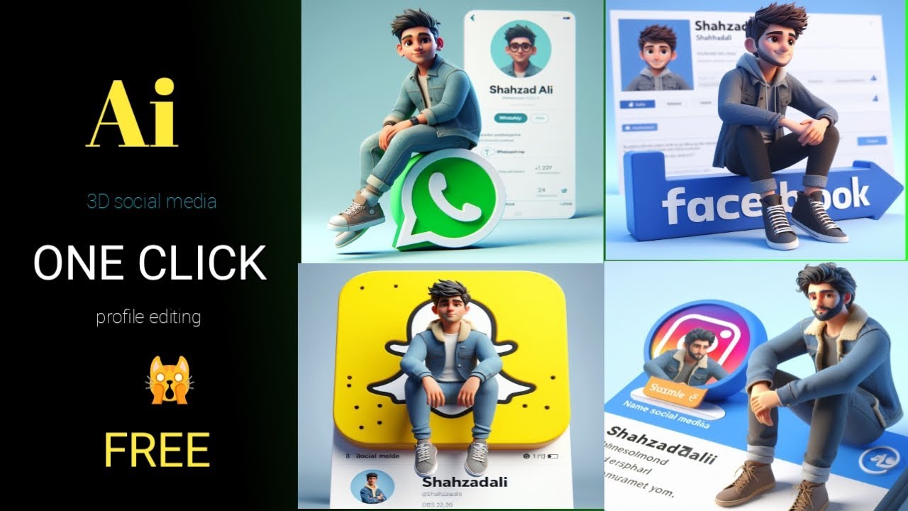 3D cartoon animation profile social media on Instagram Facebook how to ...