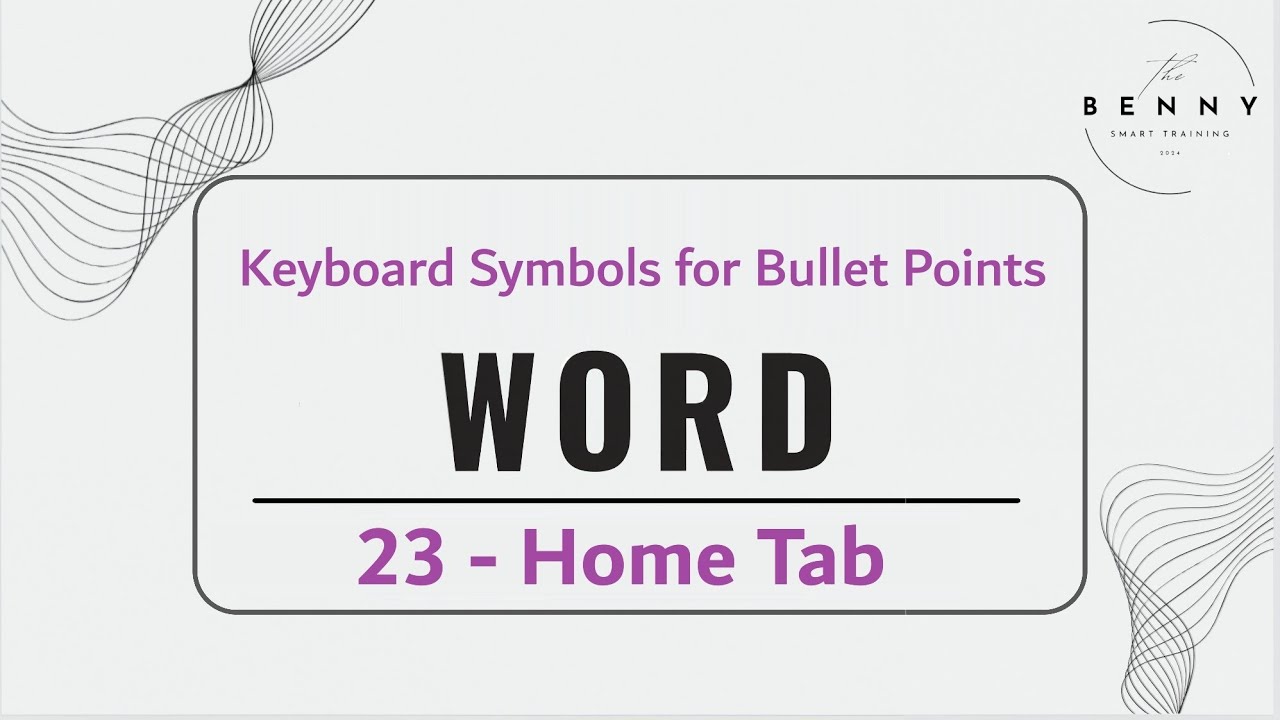 Word Tutorial: Keyboard Symbols for Bullet Points #word #bullet_list # ...