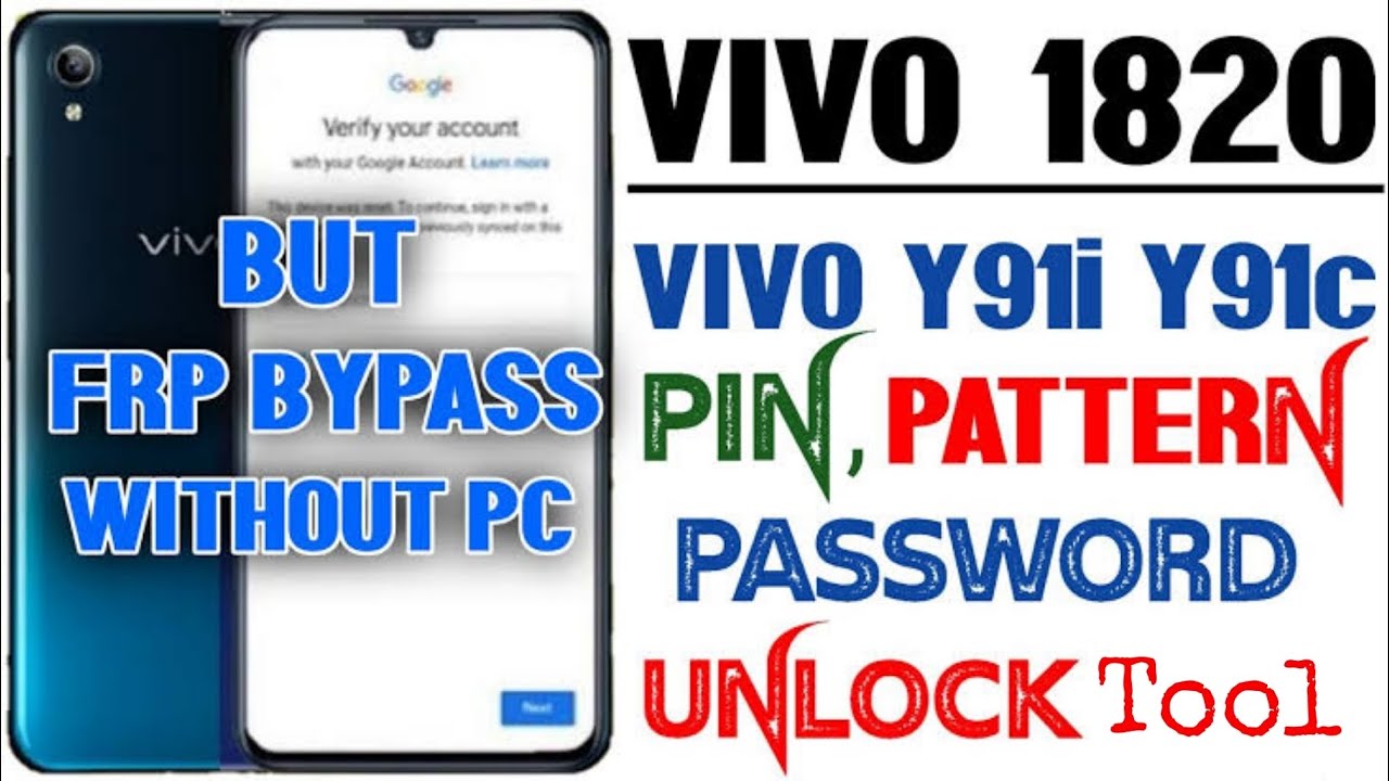 Vivo 1820 Y91c Pattern Password Remove Unlock Tool | Hammad Mobile repairing| 2023 - YouTube