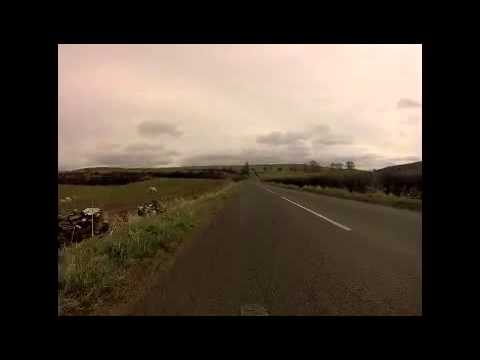 Ryal hills Northumberland. Cycling down and up hill.