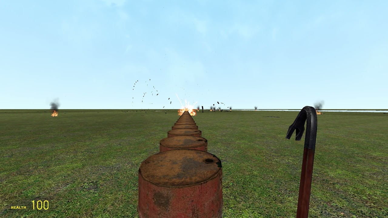 gmod exploding barrels line up - YouTube