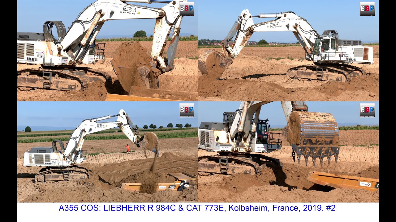 Project A355 COS: LIEBHERR R 984C & CAT 773E, Kolbsheim, France, 22.08. ...