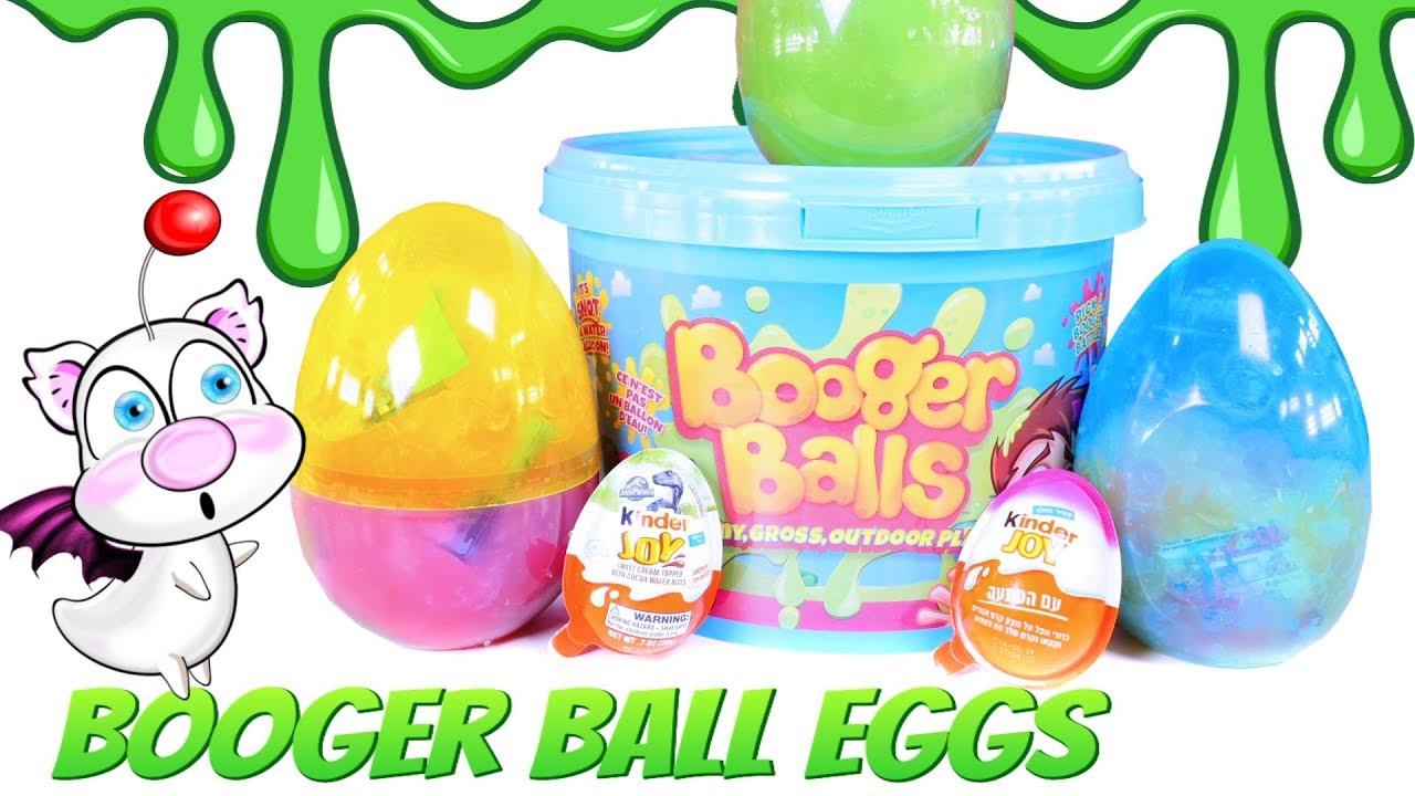 Slime Booger Balls Surprise Eggs + Kinder Joy Egg Toys NEW 2018 DCTC ...