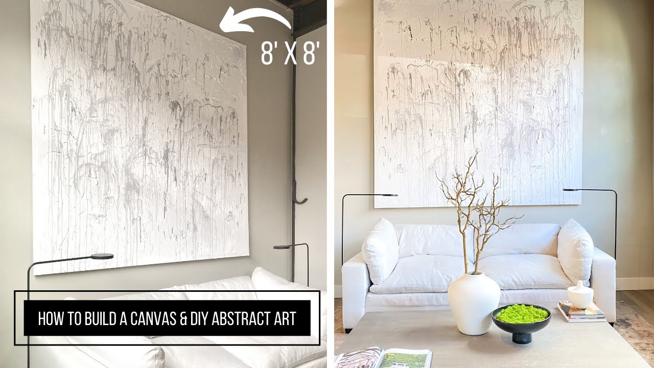 DIY HUGE CANVAS & MINIMALIST LIVING ROOM STYLING - YouTube