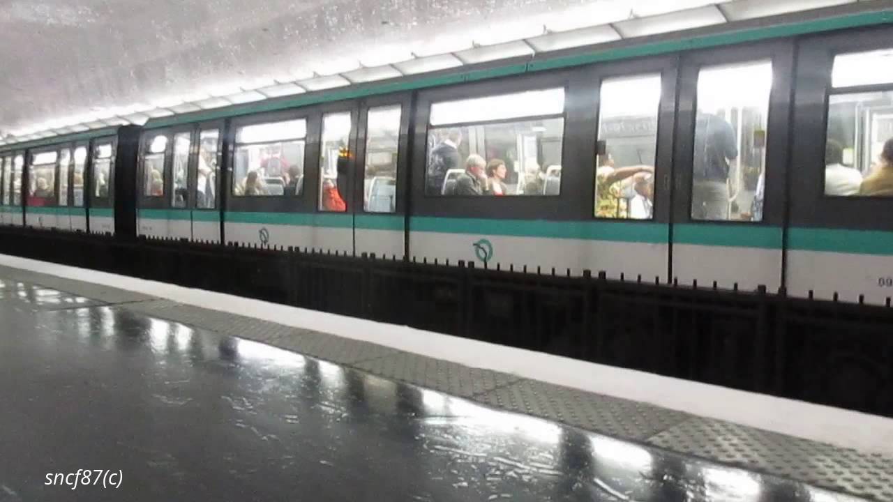 RATP Métro MP89 sur la ligne 4 à St-Placide - YouTube
