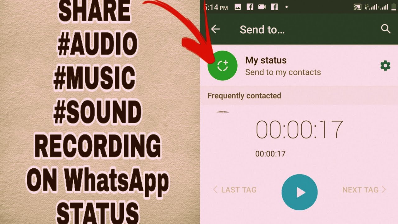 how to share Audio/Music/Sound recordings to whatsApp status - YouTube