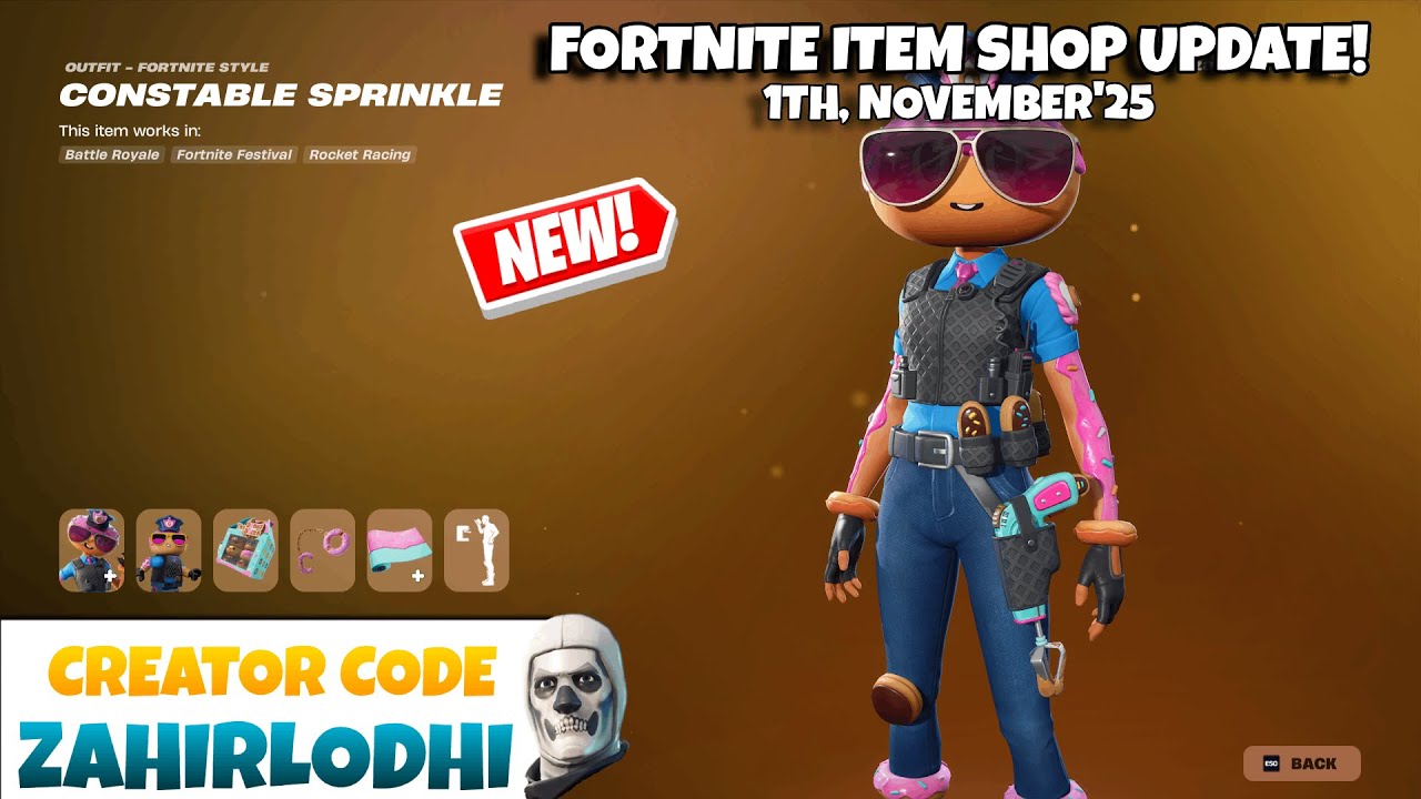 *NEW* CONSTABLE SPRINKLE BUNDLE! Fortnite Item Shop [11th November ...
