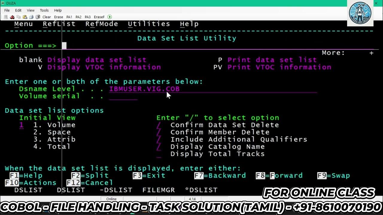 COBOL FILE HANDLING - solution ( TAMIL) - For Online Training - +91-8610070190 - YouTube