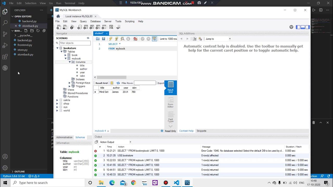 Bookstore Manager with Tkinter and mysql Part 5 |Python to AIML and DataScience|Code with ...