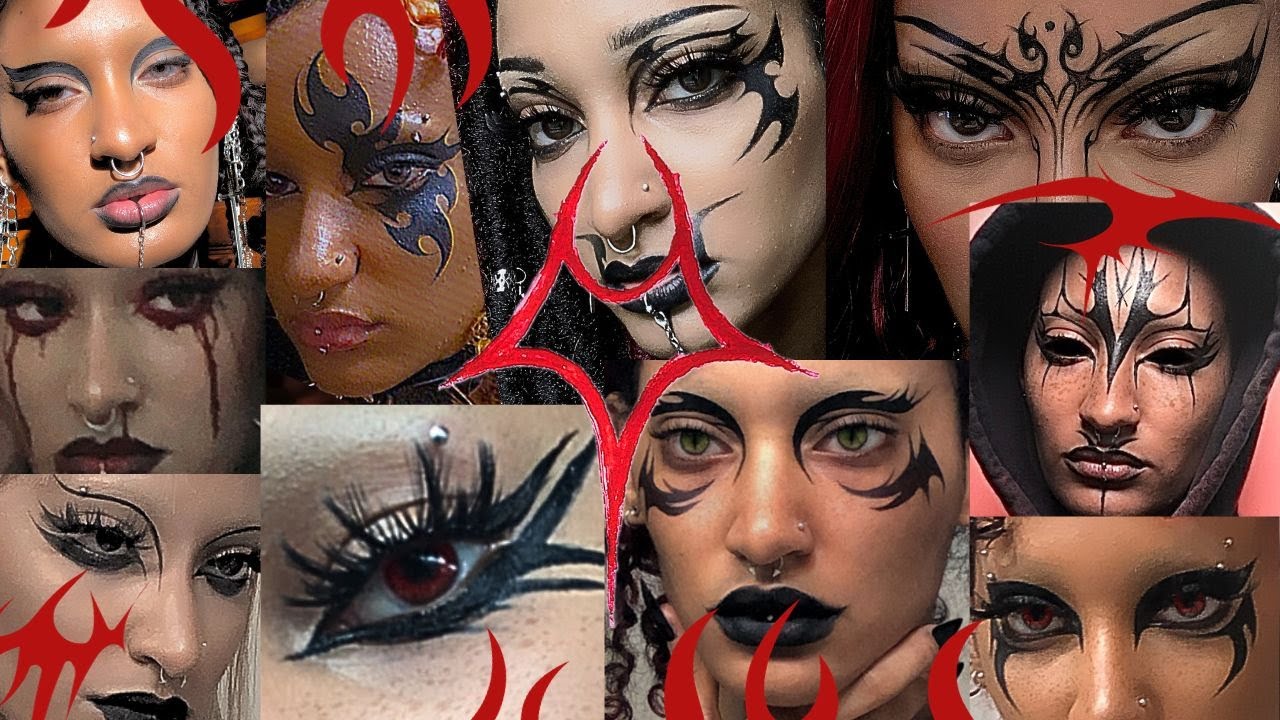 alt neo-tribal eyeliner and goth makeup tutorial tiktok video ...