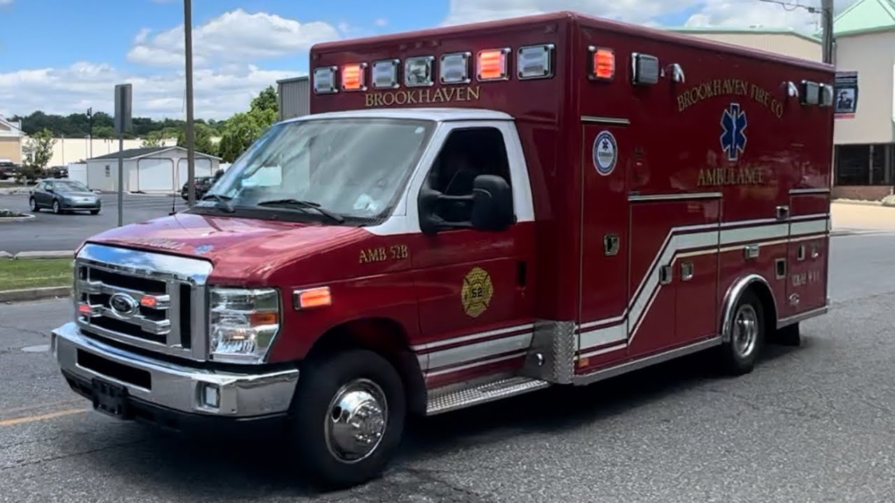 Brookhaven Fire Company Ambulance 52B Responding (X3) 6-10-24 - YouTube