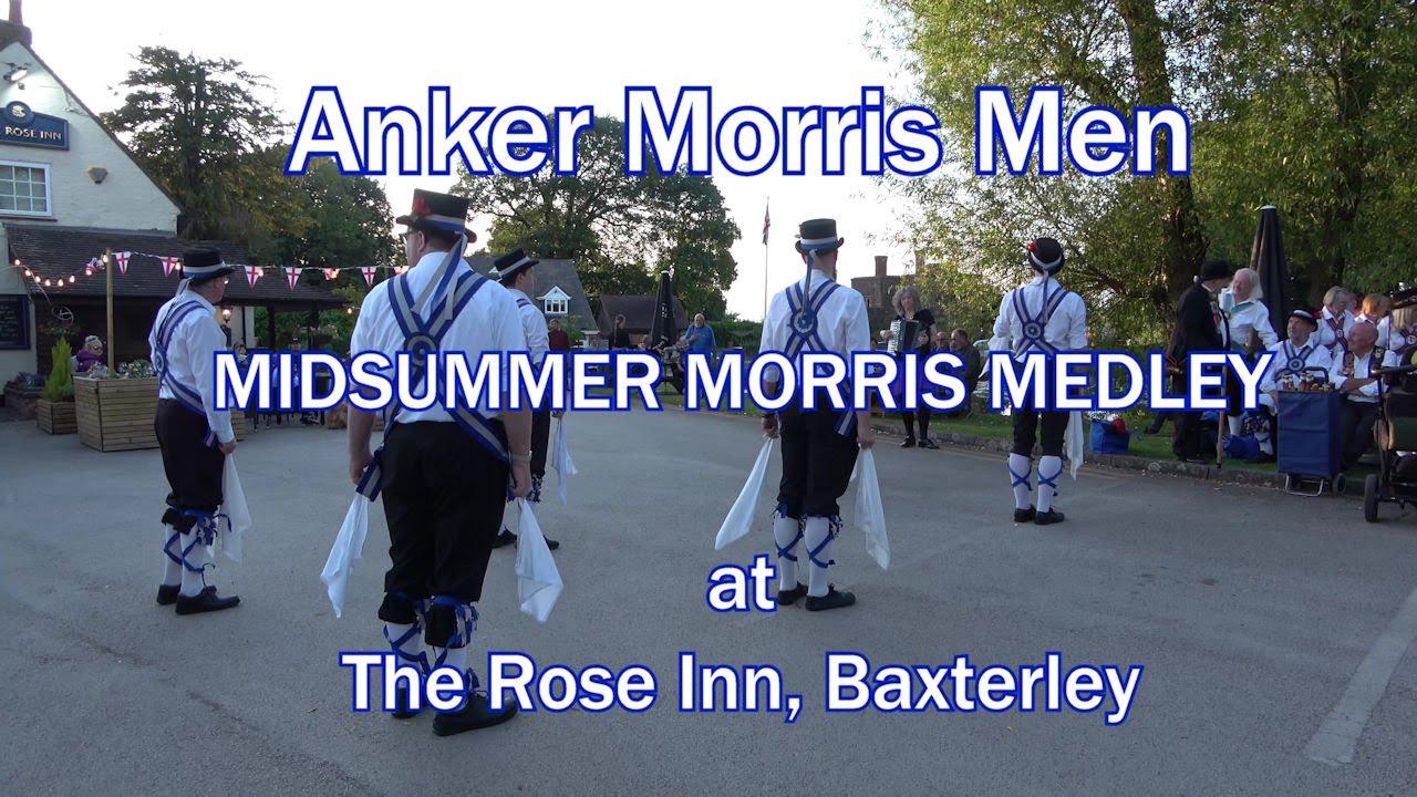 Anker Morris Men dancing at The Rose Inn Baxterley in June 2024 - YouTube