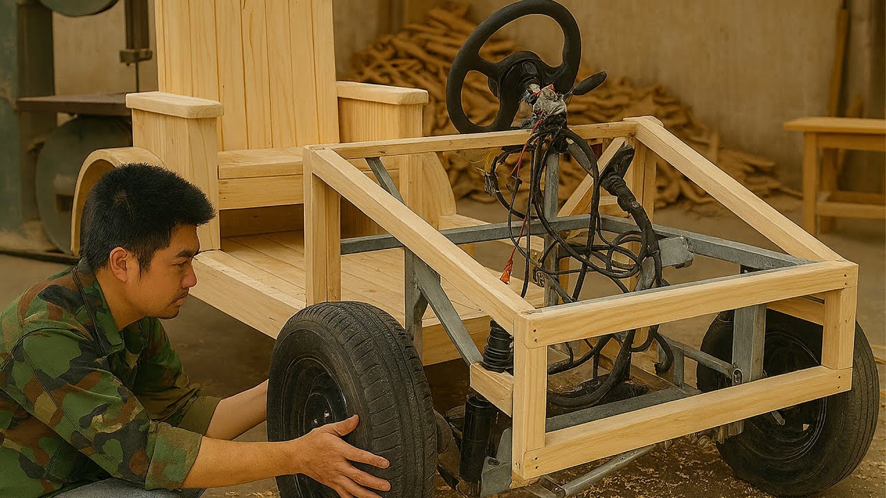 Carpenter Builds A Pallet Wood Electric Car With A Super Strong Zinc ...