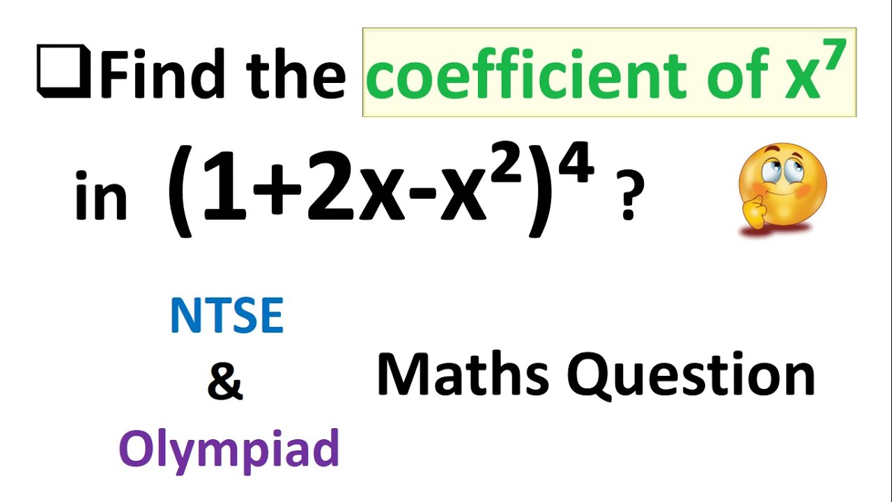 NTSE maths question || Find the coefficient of x⁷ in the polynomial ...