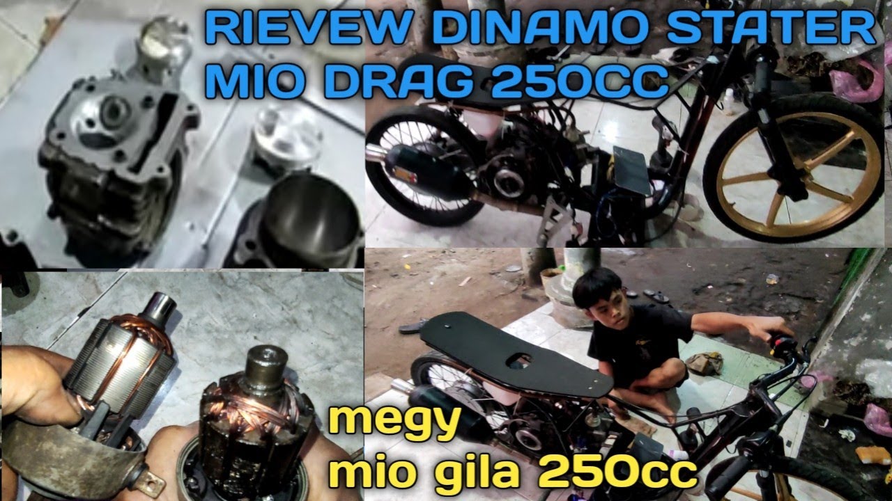 rievew dinamo stater mio drag 250cc - YouTube
