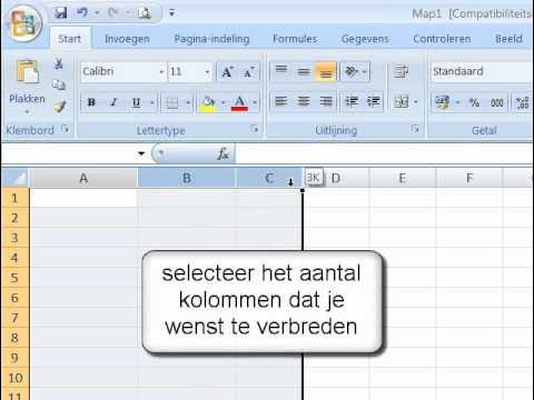 Kolombreedte aanpassen in Excel - YouTube