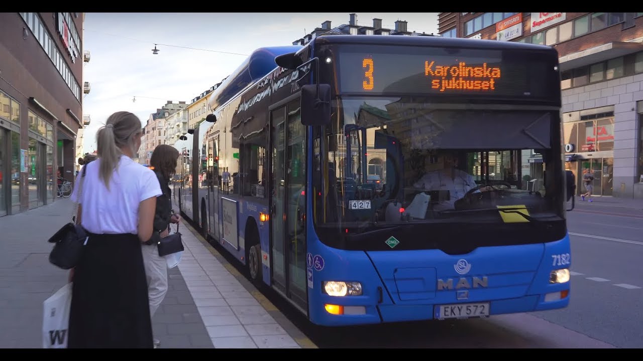 Sweden, Stockholm, bus 3 ride from Flemminggatan to Torsplan - YouTube