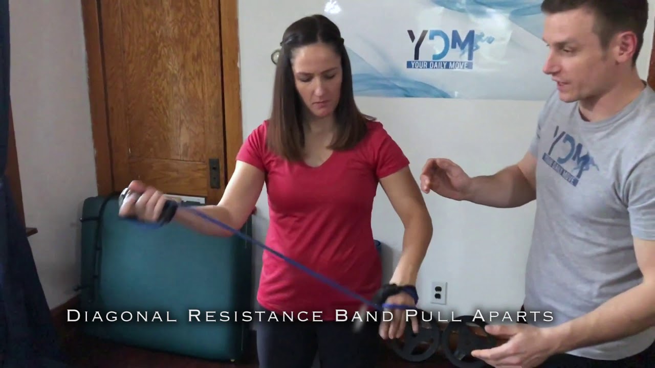 Diagonal Resistance Band Pull Aparts - YouTube