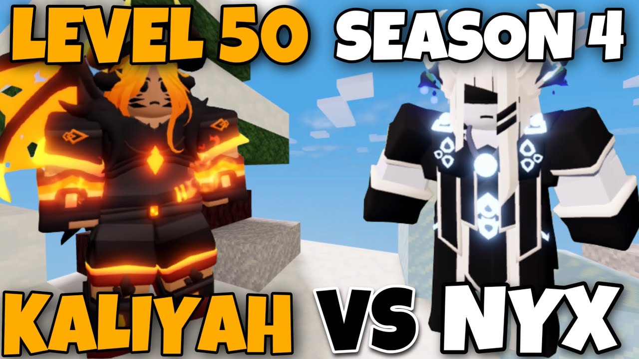 Level 50 Kaliyah Kit Vs Nyx Roblox Bedwars Youtube