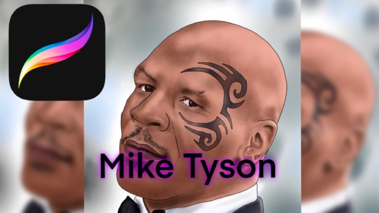 Mike Tyson digital art portrait in procreate, how to draw Mike Tyson ...