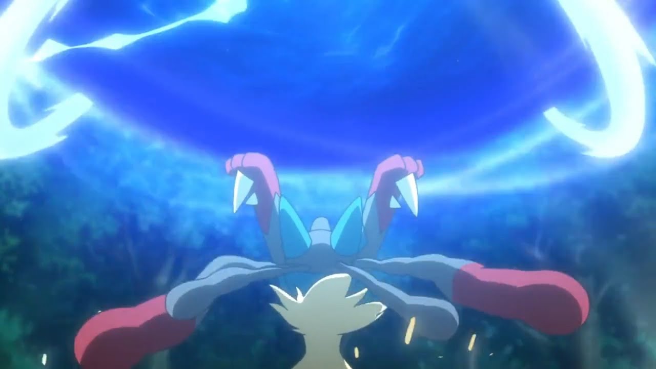 Ash's Mega Lucario Uses a Mega Giant Aura Sphere - YouTube