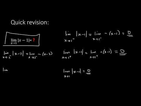 Limits Involving Absolute Values (CALCULUS A) - YouTube