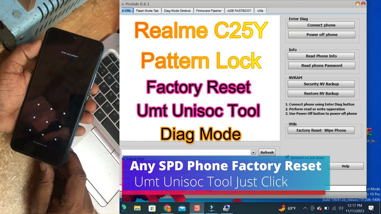 Realme C25Y Factory Reset Done Diag Mode Umt Unisoc Tool - YouTube