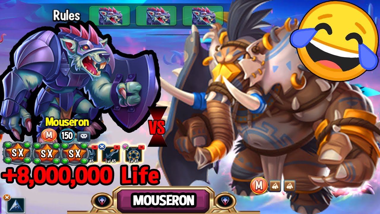 🔴Monster Legends - MOUSERON level 150 vs Titan😱 LIFE INFINITE neurofunk ...