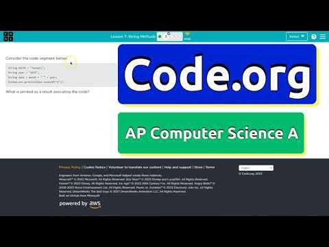 Code.org Lesson 7.2 String Methods | Tutorial with Answers | CSA Unit 6 - YouTube