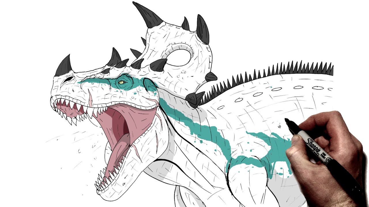 How to Draw Thoradolosaur | Step By Step | Jurassic World - YouTube