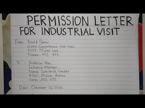 Sample Permission Letter Format For Industrial Visit – PTPSJ