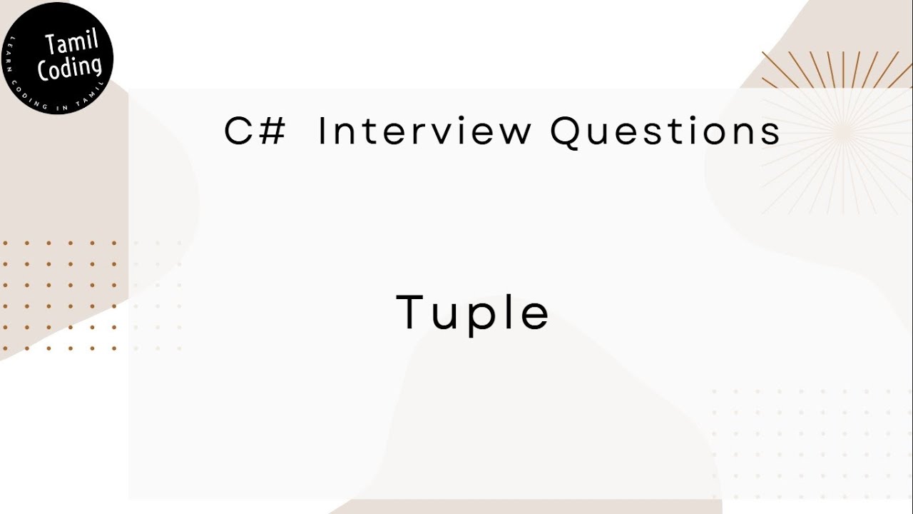 Tuples C Interview Questions Tamil Youtube