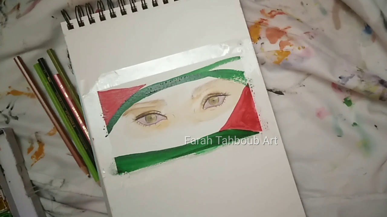 PALESTINIAN EYE watercolor sketch |HOW to draw eyes with watercolor ...