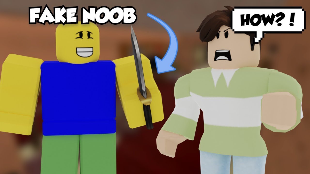 Pretending to be a NOOB in MM2...(Roblox) - YouTube
