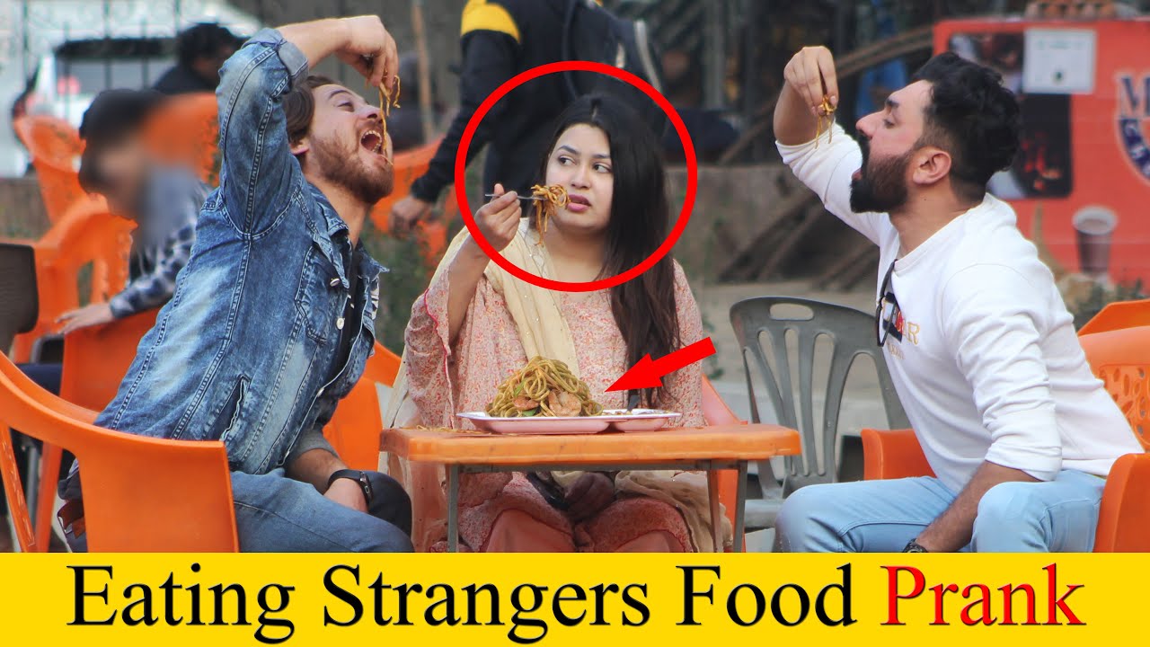 Eating Strangers Food Prank - Epic Reaction 😂 😂 - YouTube